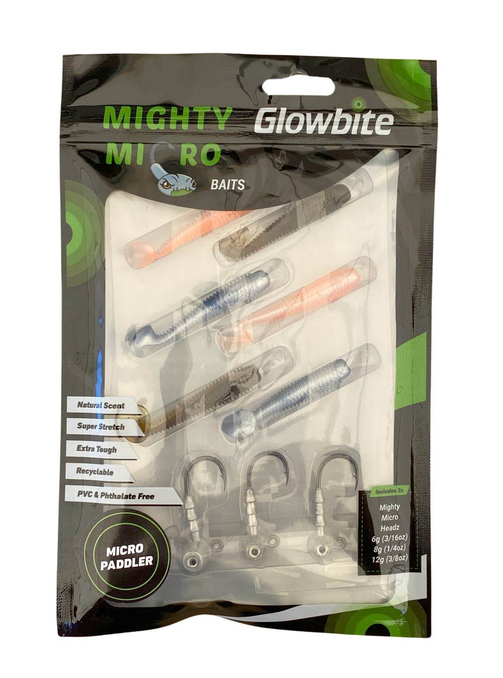 Glowbite Mighty Micro Bait - Micro Paddler Sampler Pack – Fishing ...