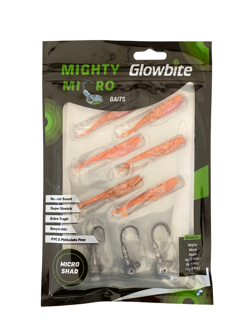 Glowbite Mighty Micro Bait - Micro Shad – Fishing Innovators
